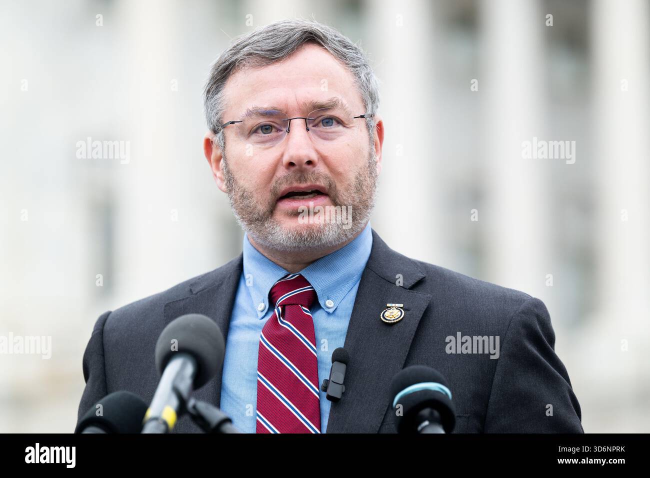U.S. Representative Eugene Vindman (D-VA) speaking at a press conference about proposed ...