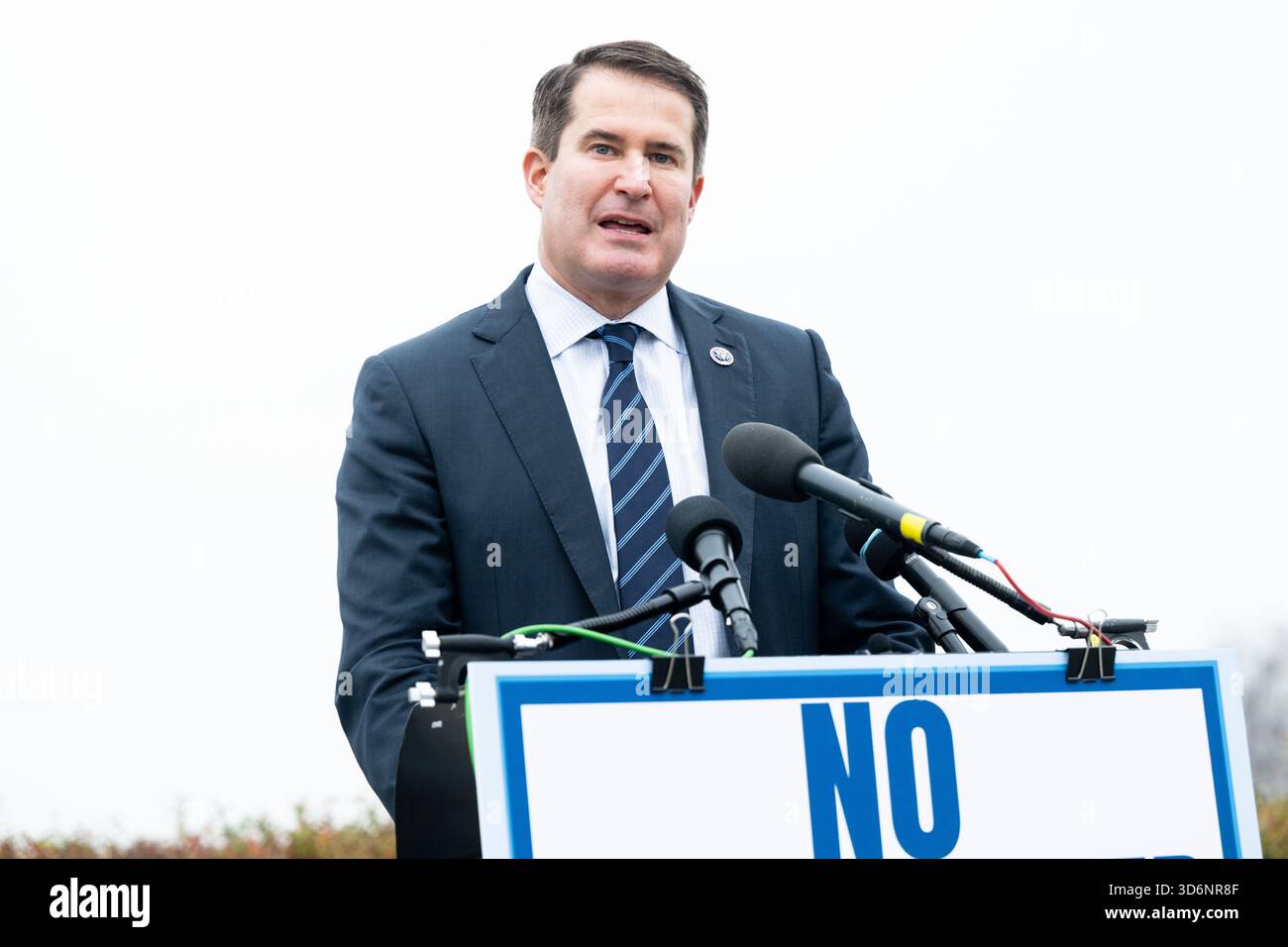 U.S. Representative Seth Moulton (D-MA) speaking at a press conference ...