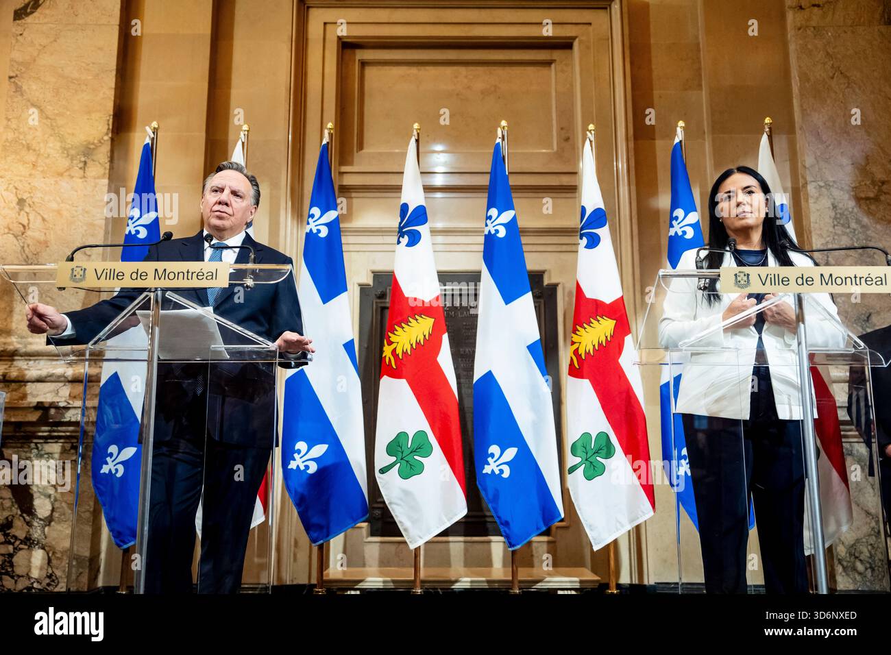 Quebec Premier Franvßois Legault and Montreal Mayor Soraya Martinez ...