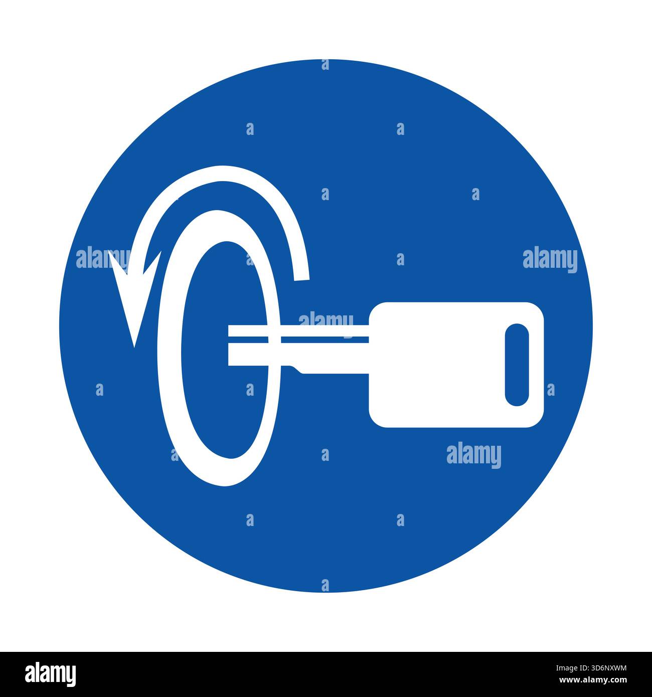 This illustration features a circular sign with a key symbol indicating ...
