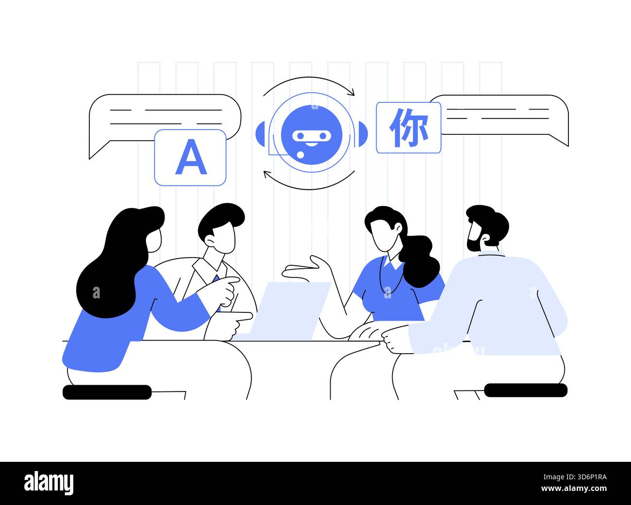 Real-Time Language Translation for Global Teams abstract concept vector ...