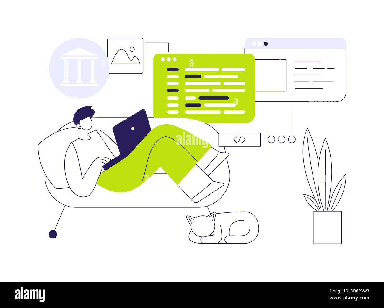 Development course isolated cartoon vector illustrations Stock Vector ...