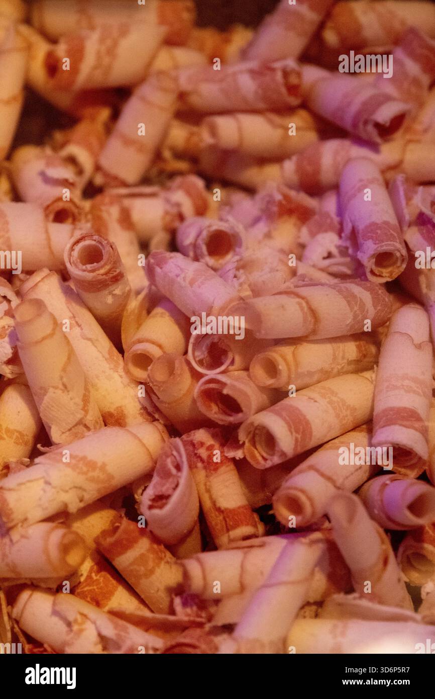 Sliced Pork for hot pot at all you can eat buffet Stock Photo - Alamy