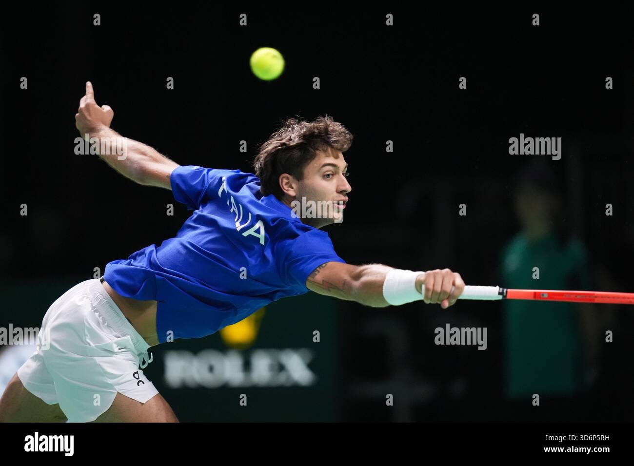 Flavio Cobolli in action during the Davis Cup Finals 2025 Semifinals match between Flavio ...