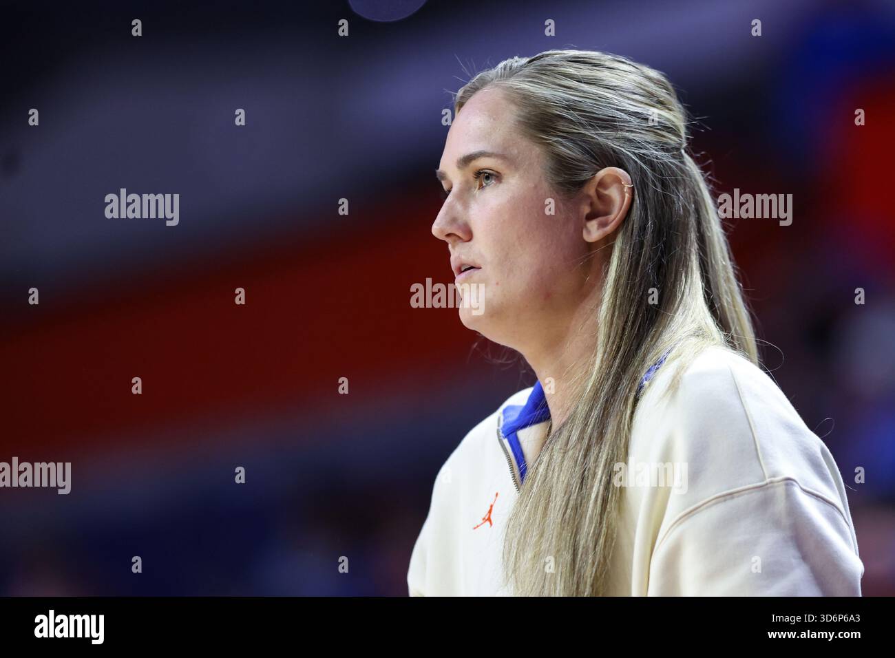 Florida head coach Kelly Rae Finley watches a play during an NCAA ...
