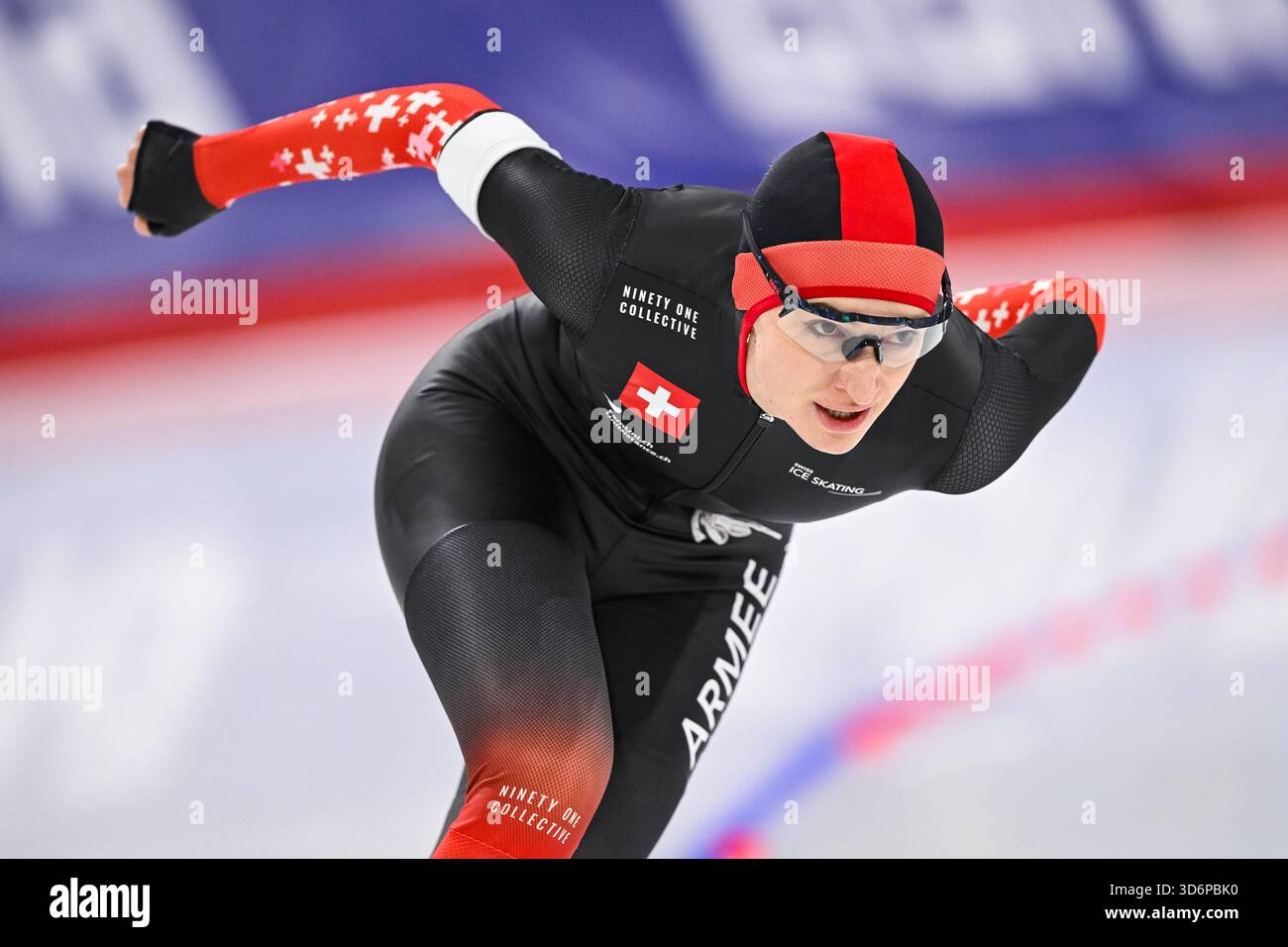 CALGARY, AB - NOVEMBER 21: Vera Guntert (SUI) races during the 1000m ...