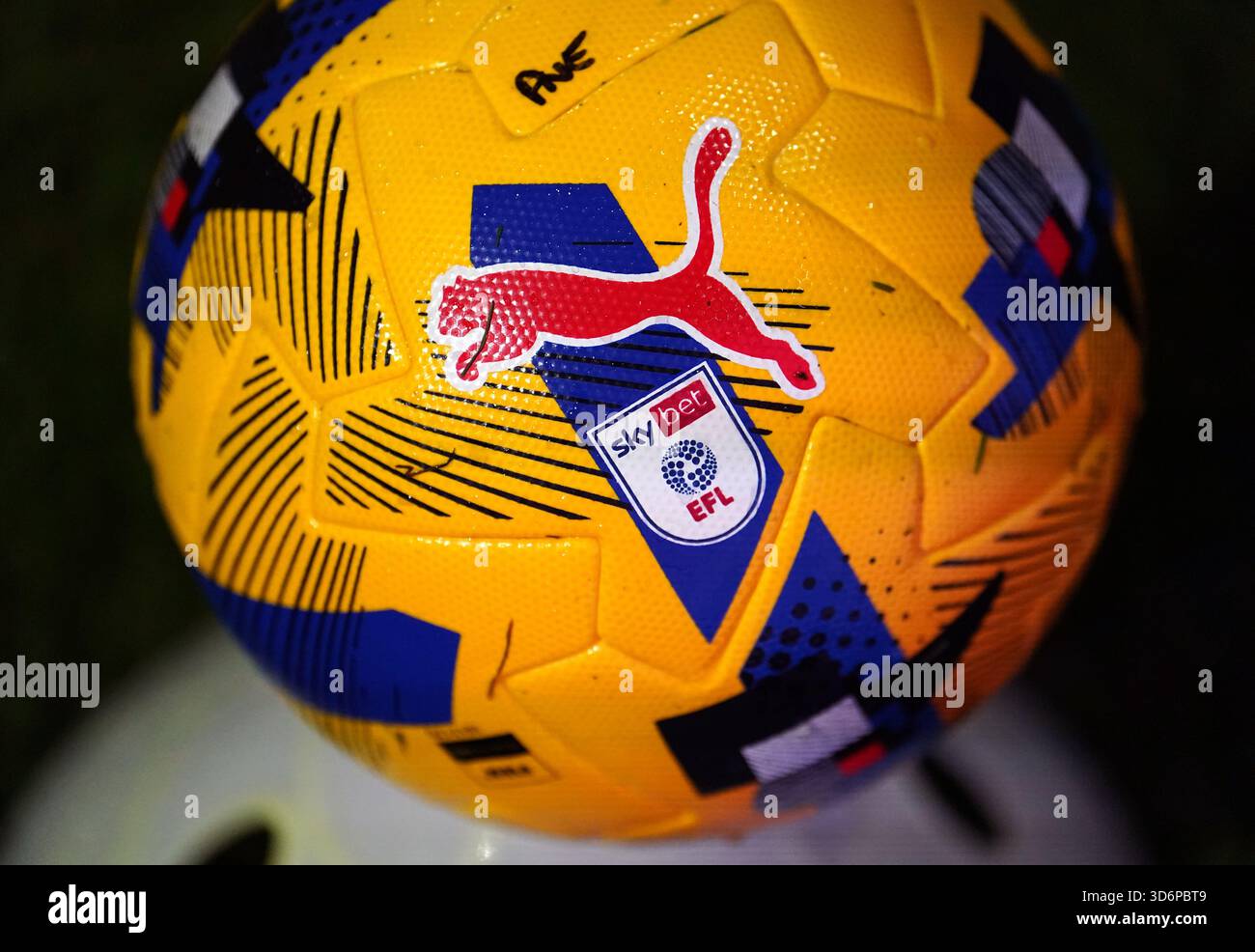 A general view of a Puma match ball ahead of the Sky Bet Championship ...