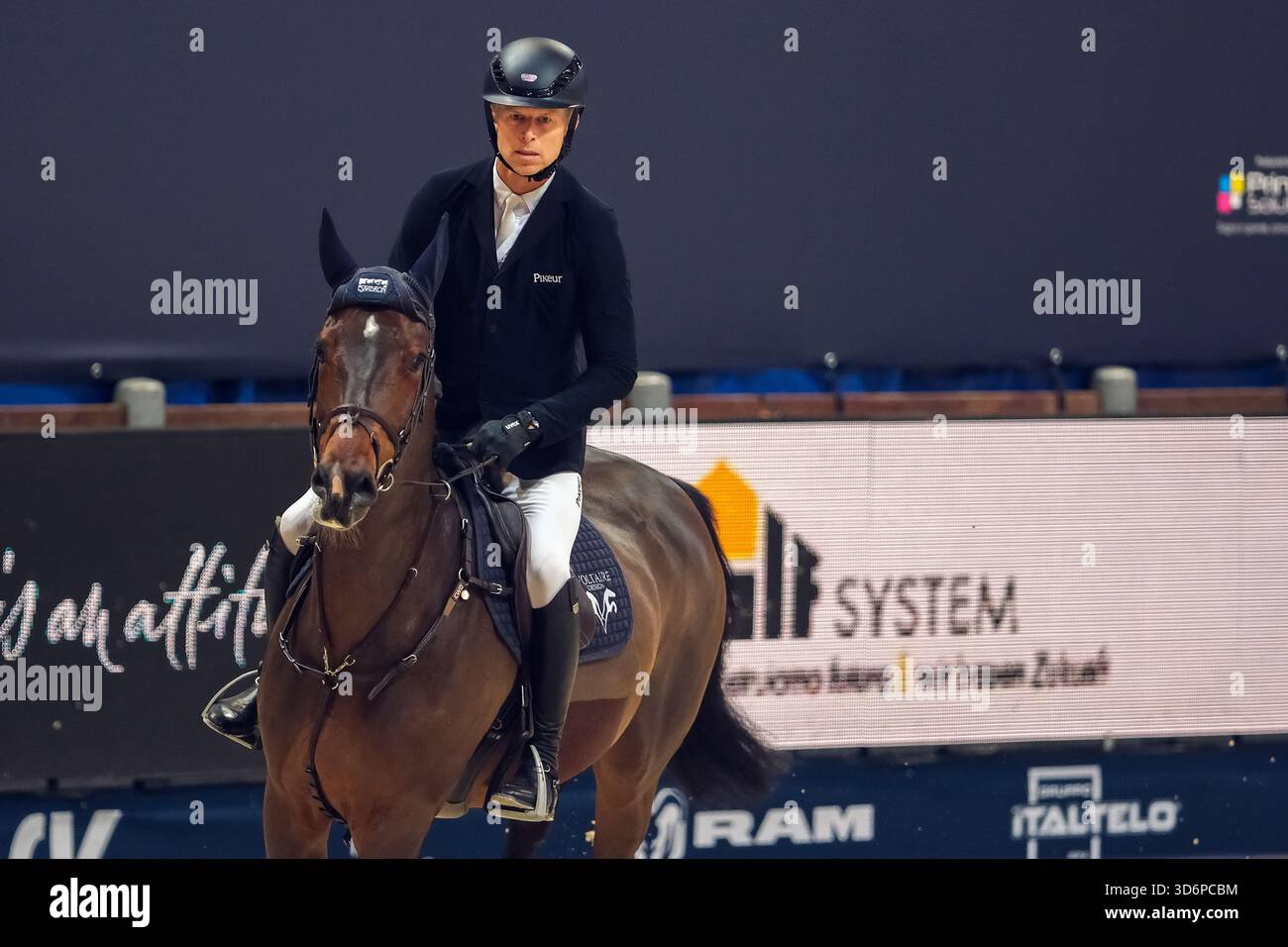 Max Kuhner, from Austria, ride EIC Cornets Lady, is in action during ...