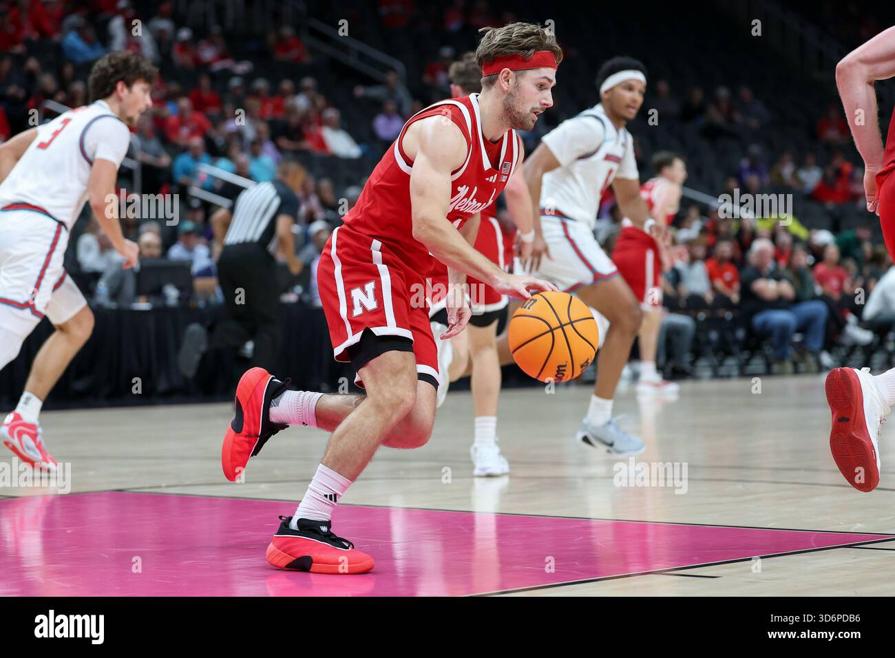 November 20, 2025: Nebraska Cornhuskers guard Sam Hoiberg (1) dribbles ...