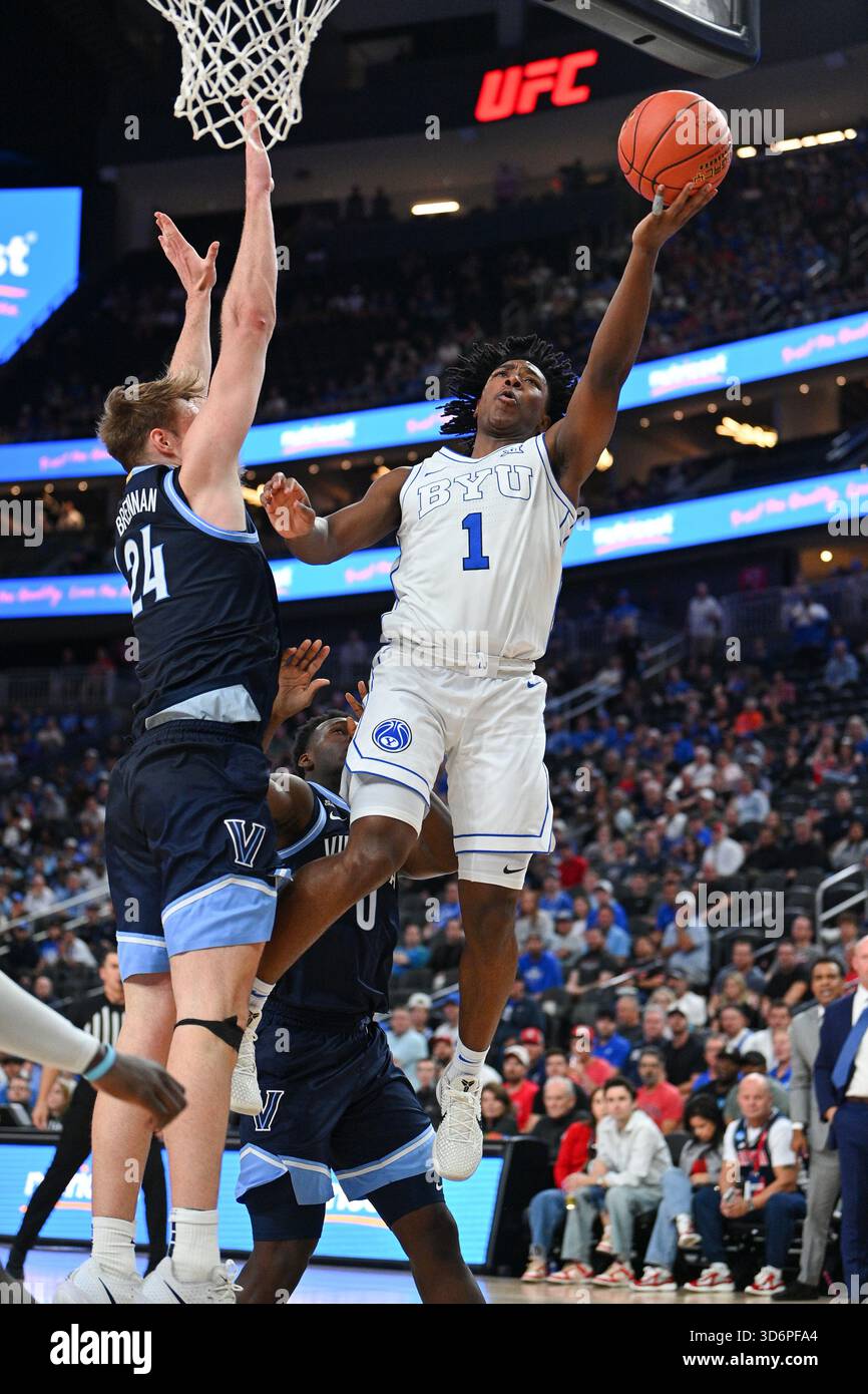 LAS VEGAS, NV - NOVEMBER 03: BYU Cougars guard Robert Wright III (1 ...