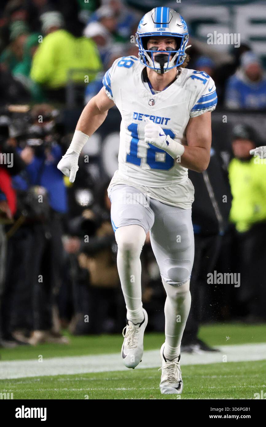 Detroit Lions wide receiver Isaac Teslaa (18) runs a route during an ...