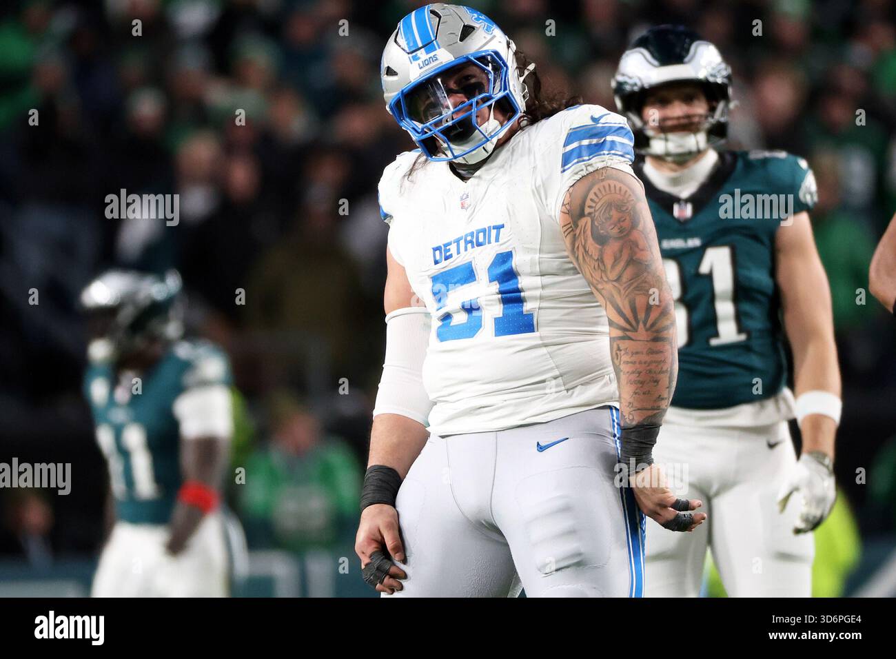 Detroit Lions defensive tackle Roy Lopez (51) looks on during an NFL ...