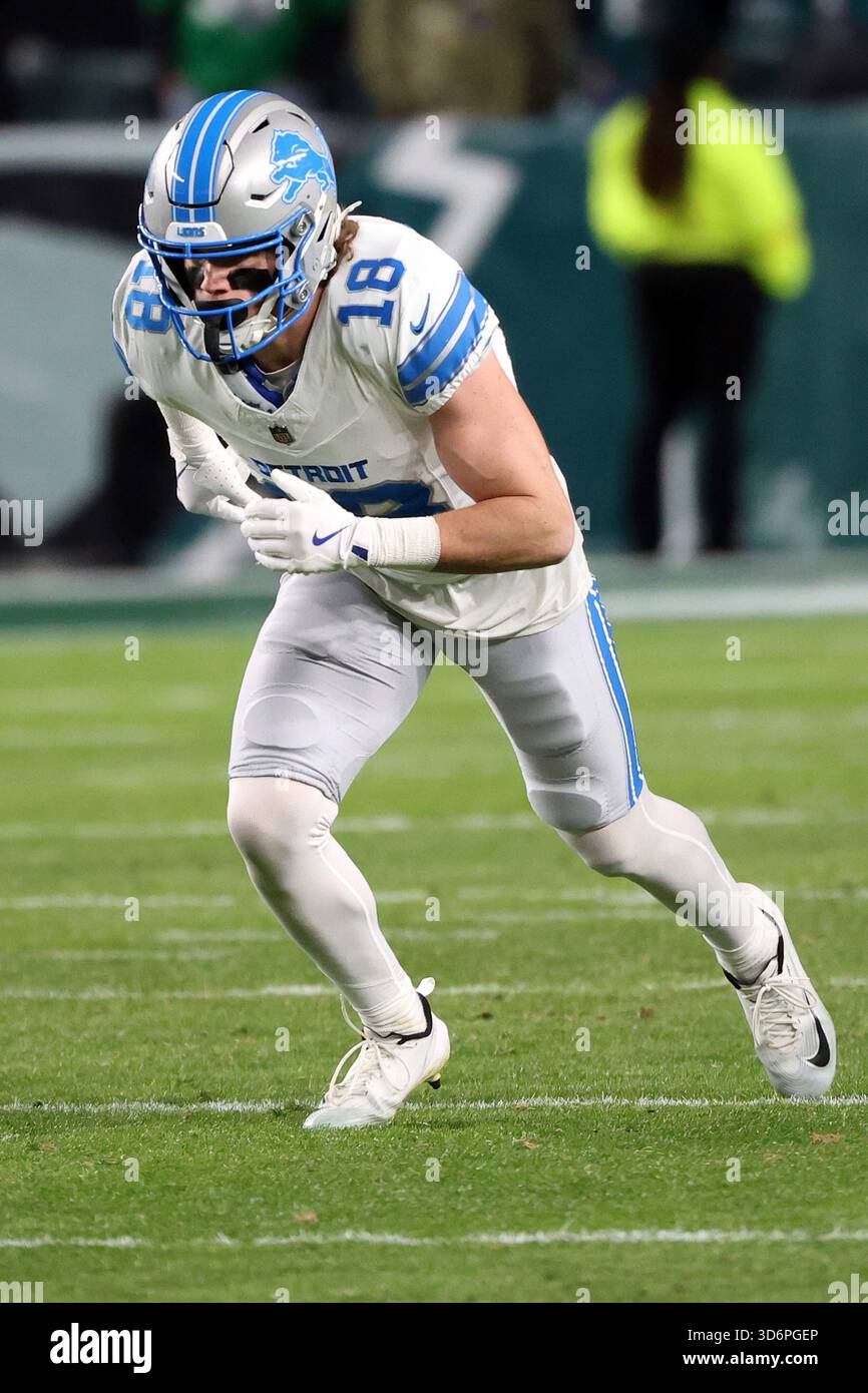 Detroit Lions wide receiver Isaac Teslaa (18) runs a route during an ...