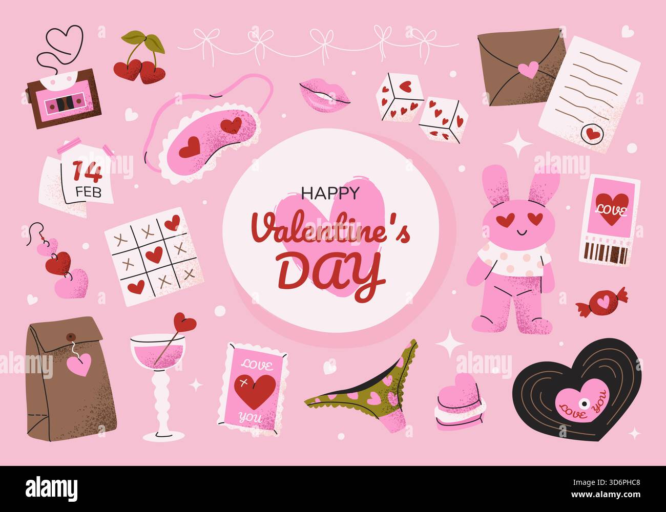 Valentines Day hand drawn clipart set Stock Vector Image & Art - Alamy