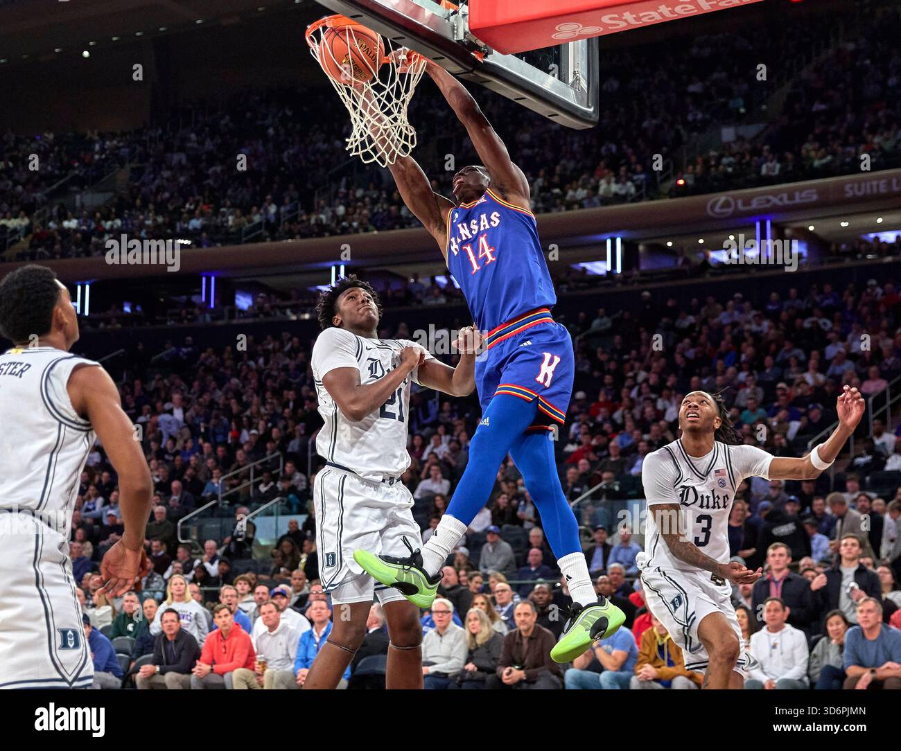 Kansas Jayhawks guard Melvin Council Jr. (14) dunks against Duke ...