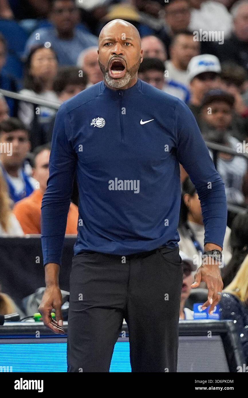 Orlando Magic head coach Jamahl Mosley shouts to players during the ...