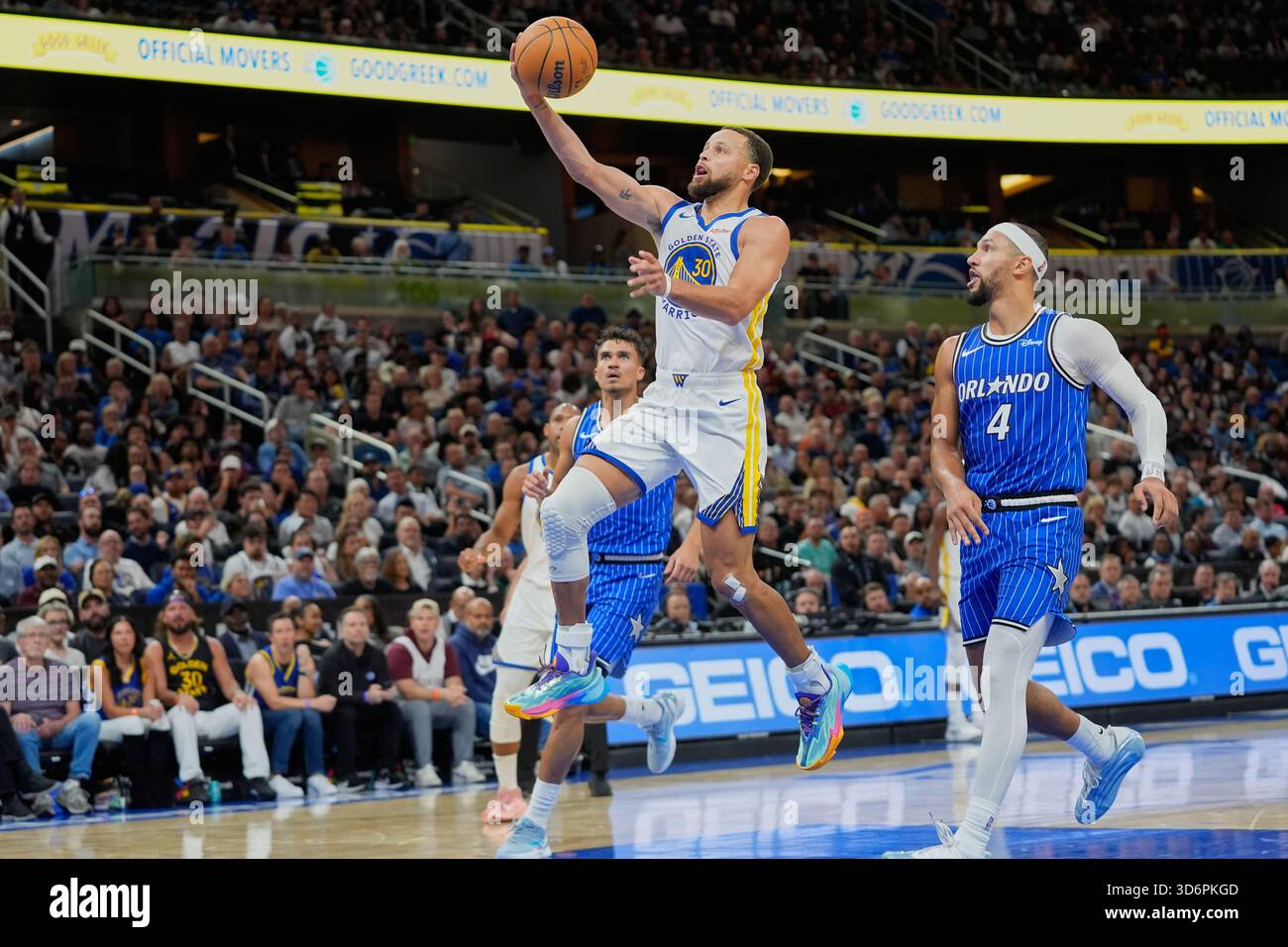 Golden State Warriors guard Stephen Curry, gets past Orlando Magic ...