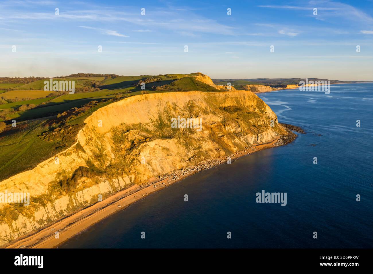 Seatown, Dorset, UK. 21st November 2025. UK Weather: Aerial view of the ...