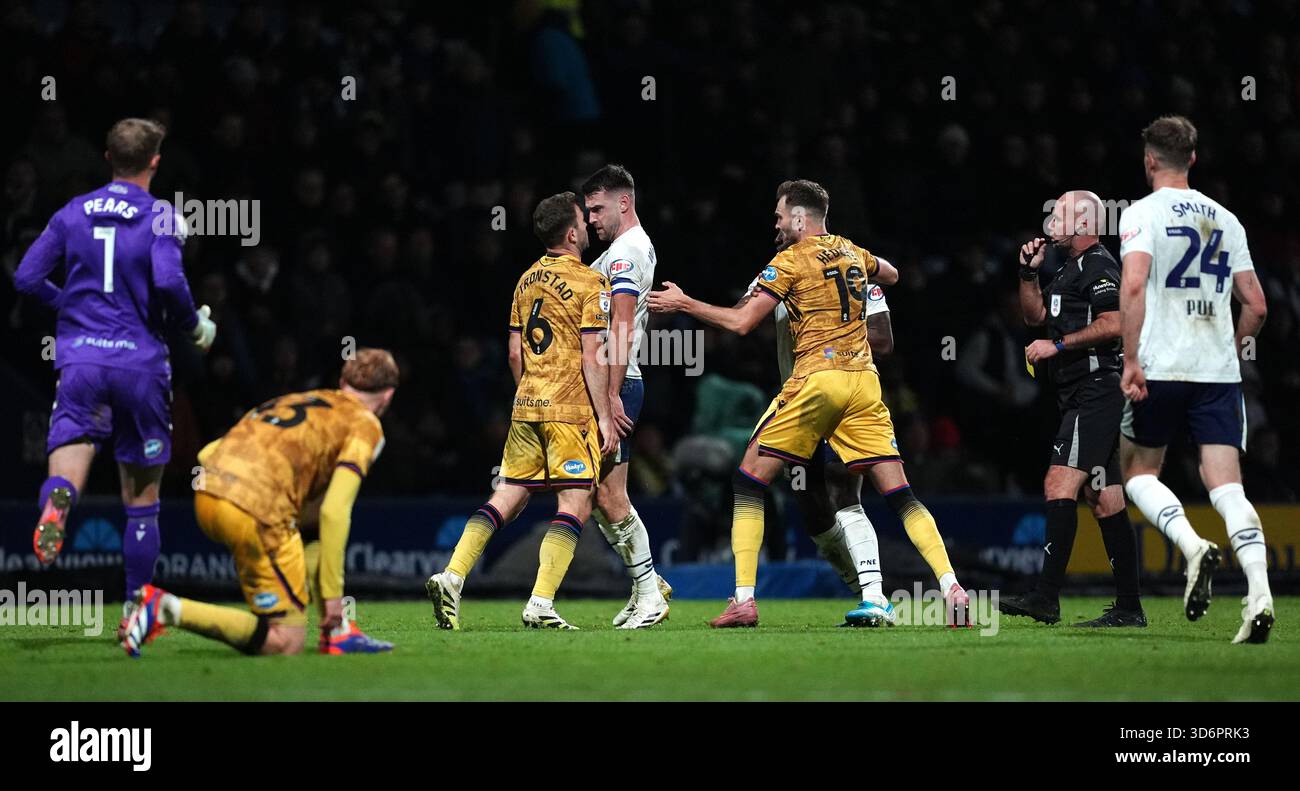 Tempers fray between Blackburn Rovers' Sondre Tronstad and Preston ...