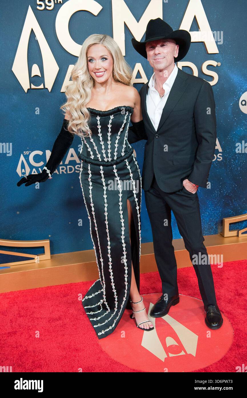 Nov. 19, 2025 - Nashville, Tennessee; USA - KENNY CHESNEY and MEGAN ...