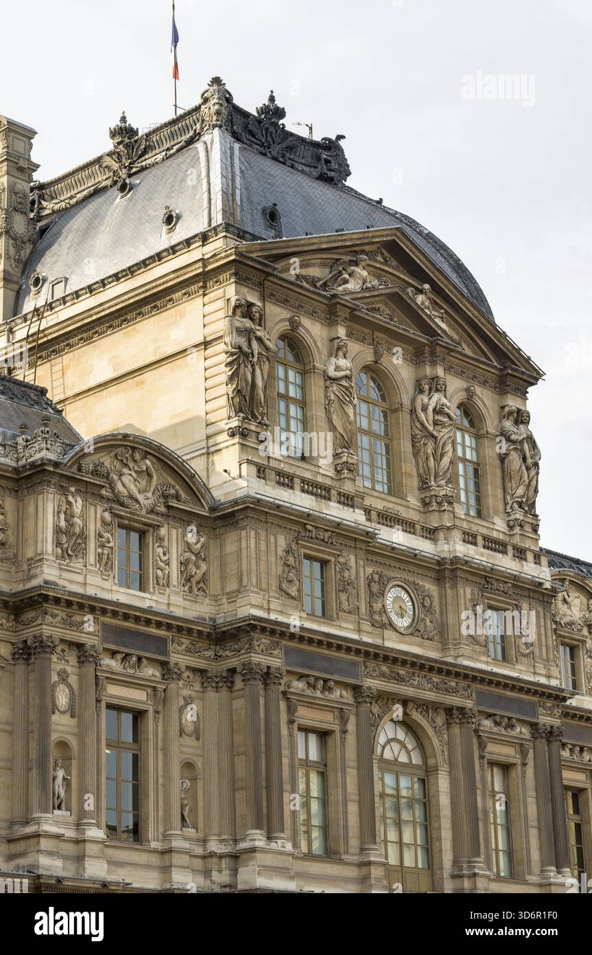 PARIS - SEPT 17, 2014: The Louvre Palace, Denon wing. The Louvre Museum ...