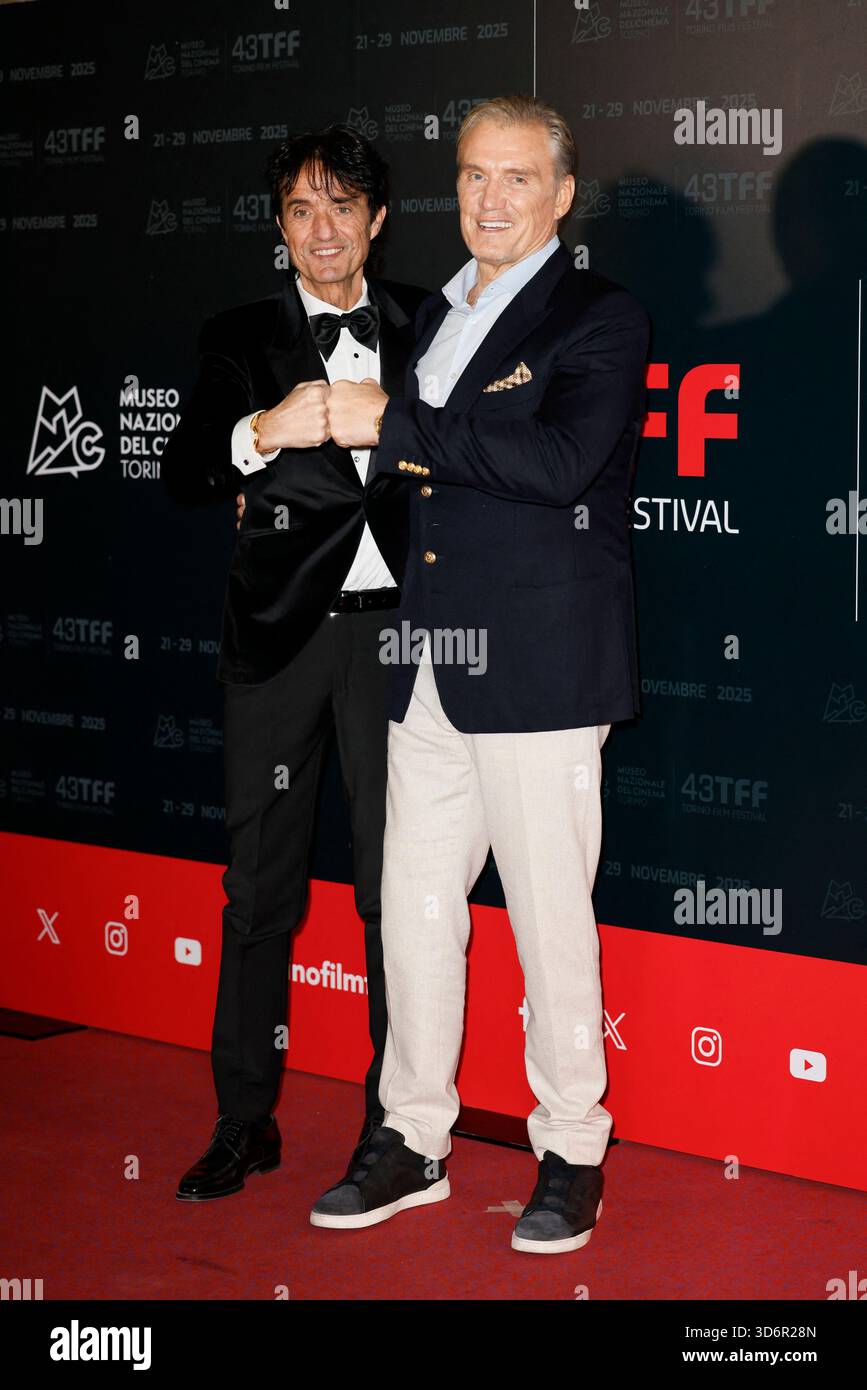 TURIN, ITALY - NOVEMBER 21: Giulio Base, Dolph Lundgren attend the ...