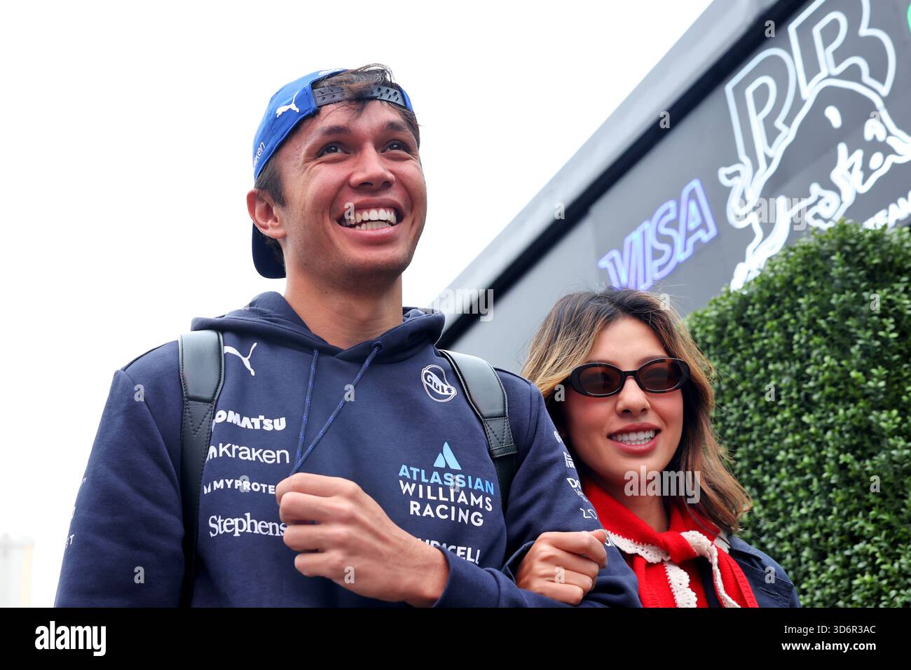 (L to R): Alexander Albon (THA) Atlassian Williams Racing with his ...