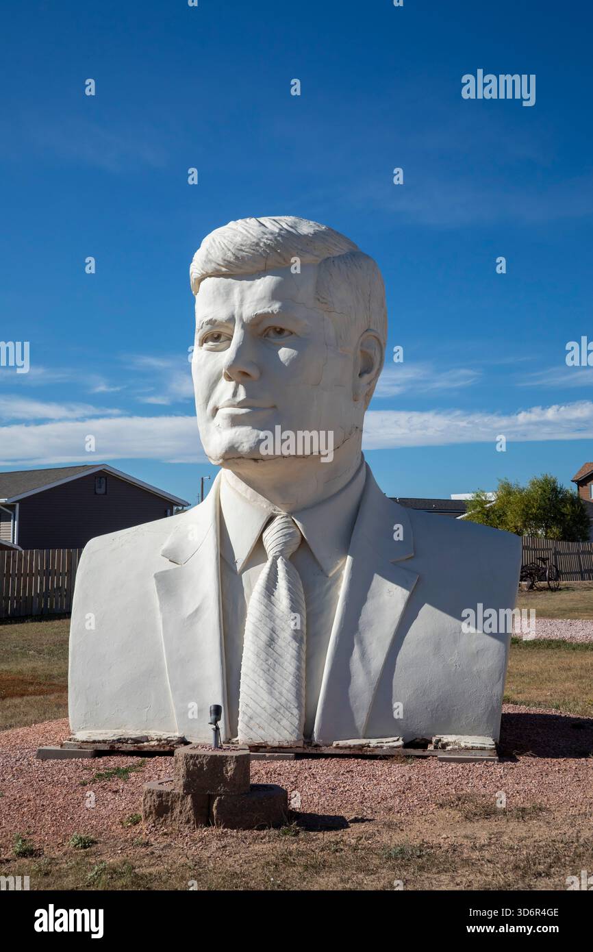 Hermosa, South Dakota - The 20-foot-tall head of President John Kennedy ...