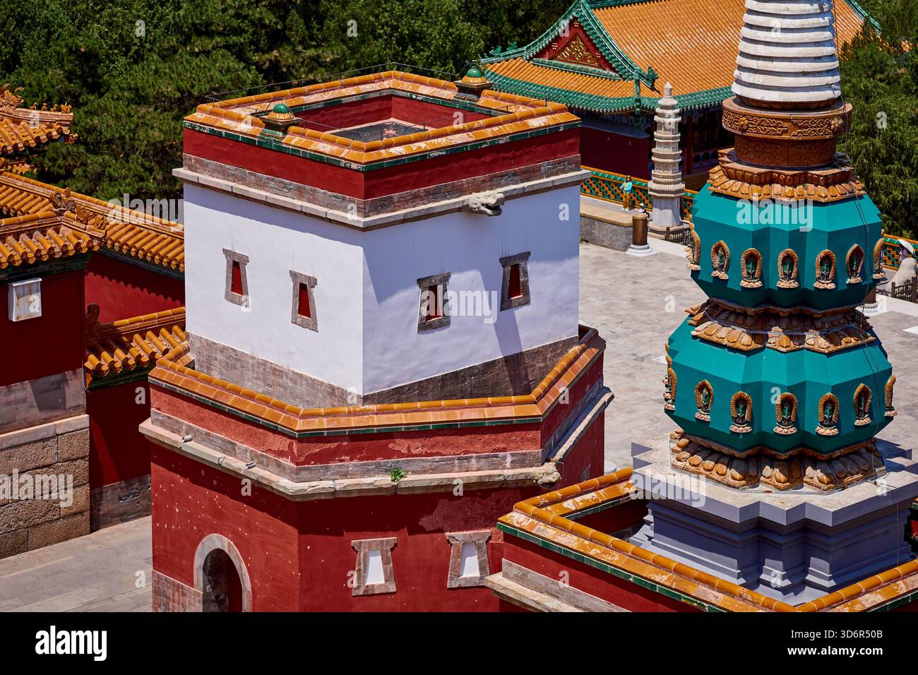 Closeup of Tibetan style buildings of the northern Summer Palace in ...