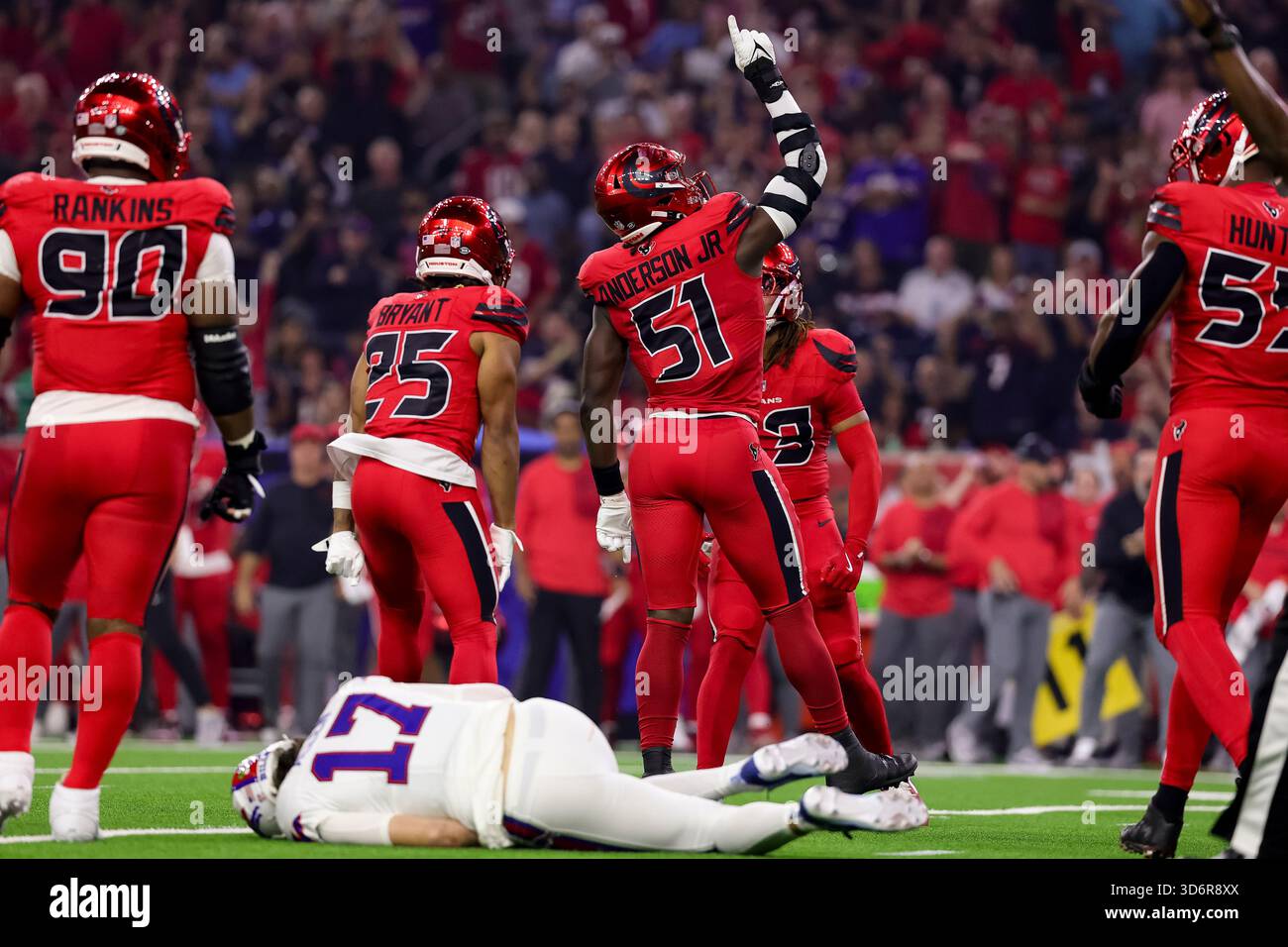 Houston Texans defensive end Will Anderson Jr. (51) motions after ...