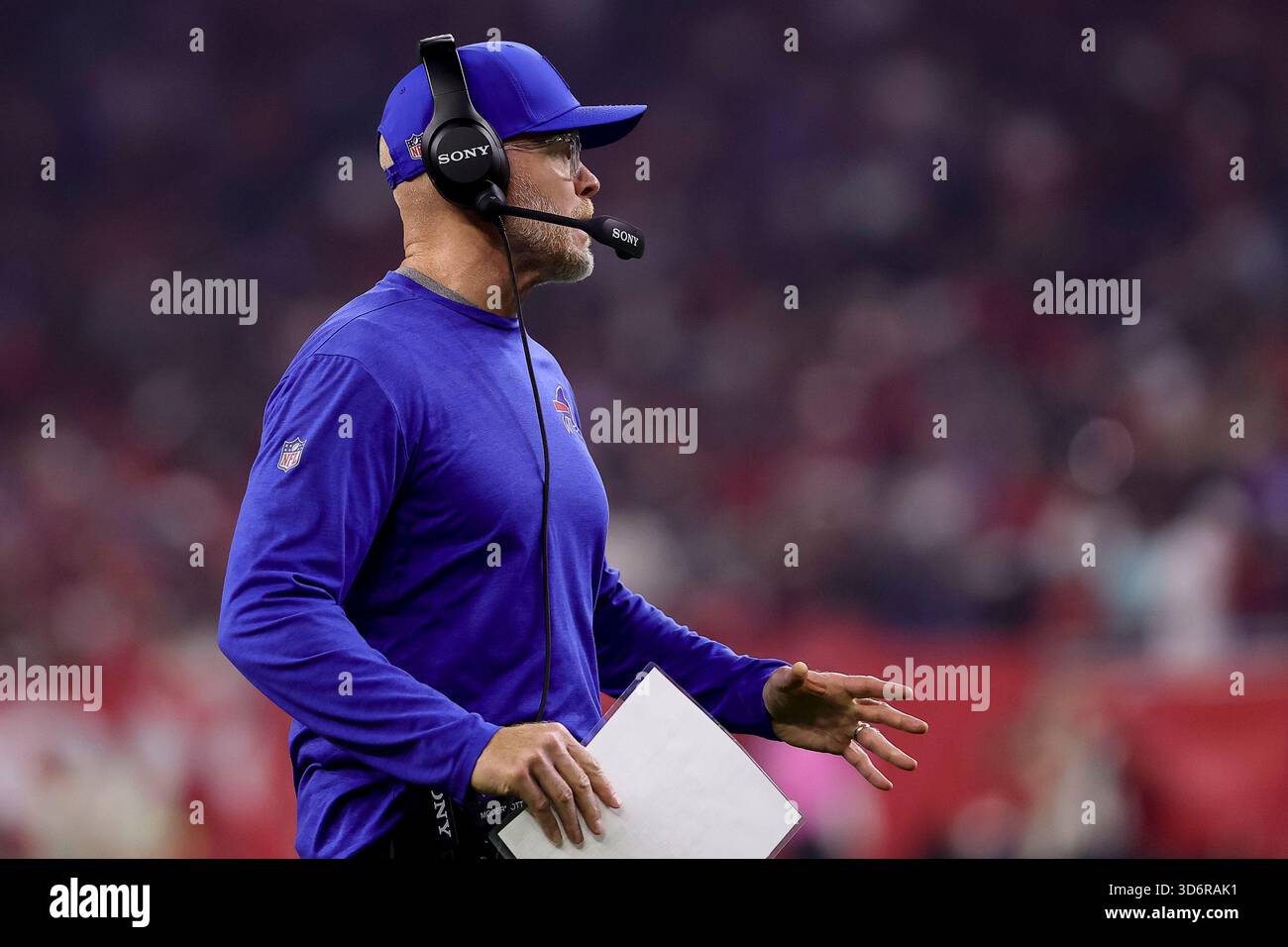Buffalo Bills head coach Sean McDermott looks on against the Houston ...