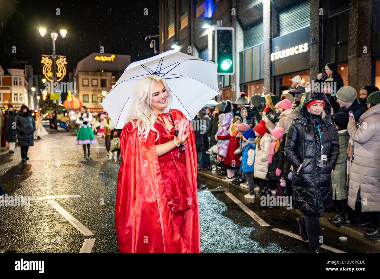 Derry, Northern Ireland. 21 November 2025. Performers, floats and costumed characters move ...