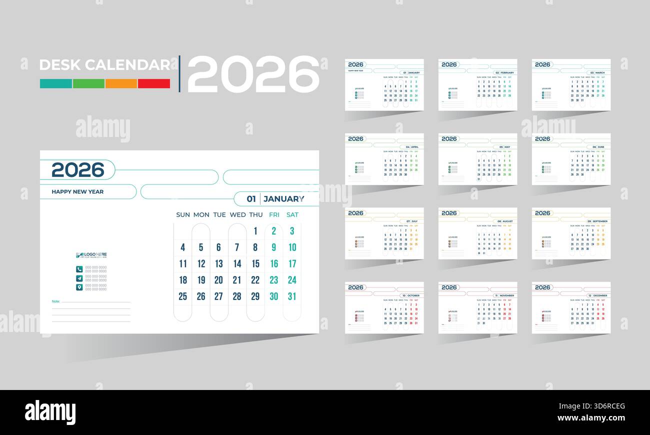 One page calendar 2026 hi-res stock photography and images - Alamy