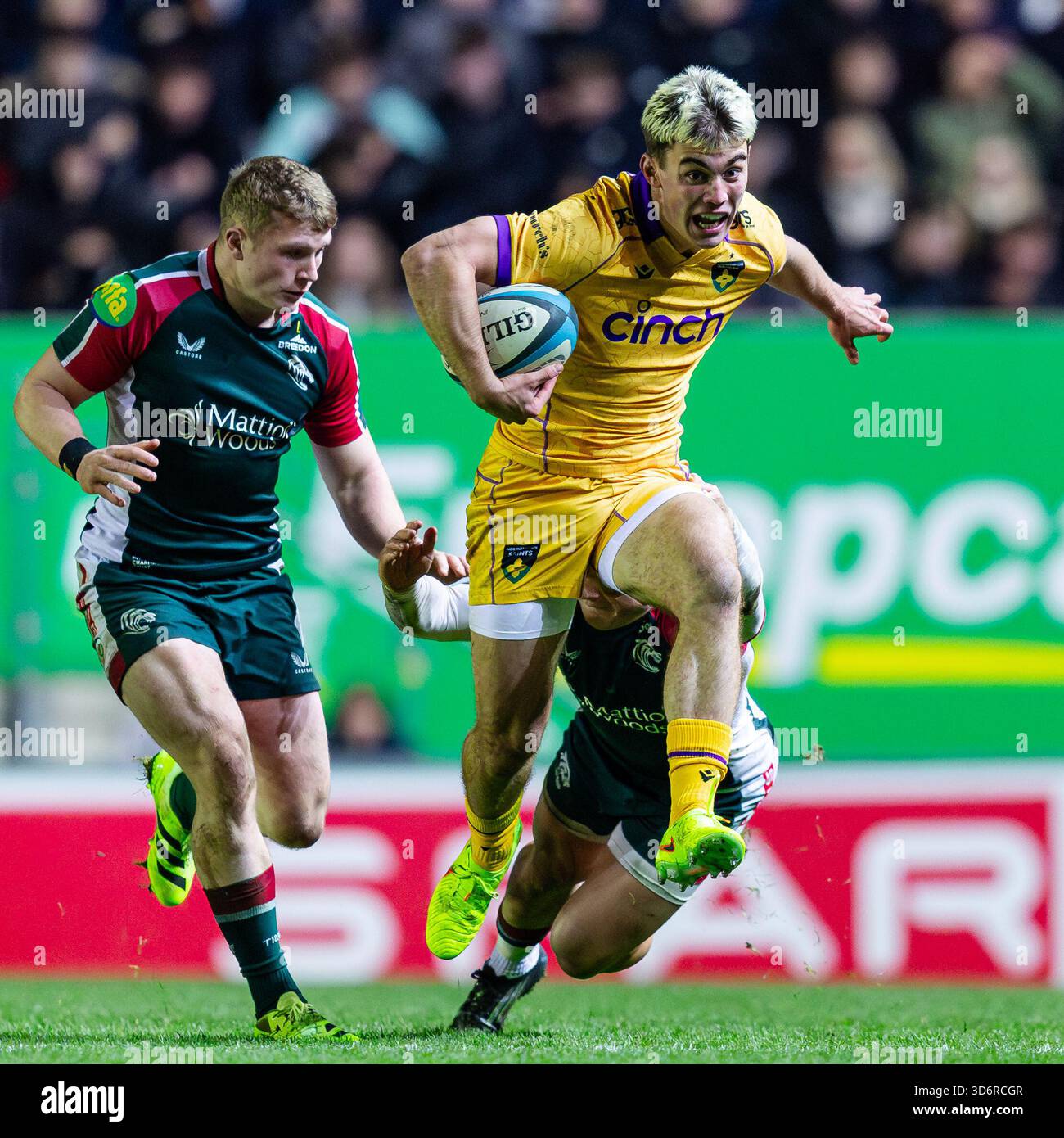 Leicester, England, UK, 21 November 2025. Henry Lumley of Northampton ...