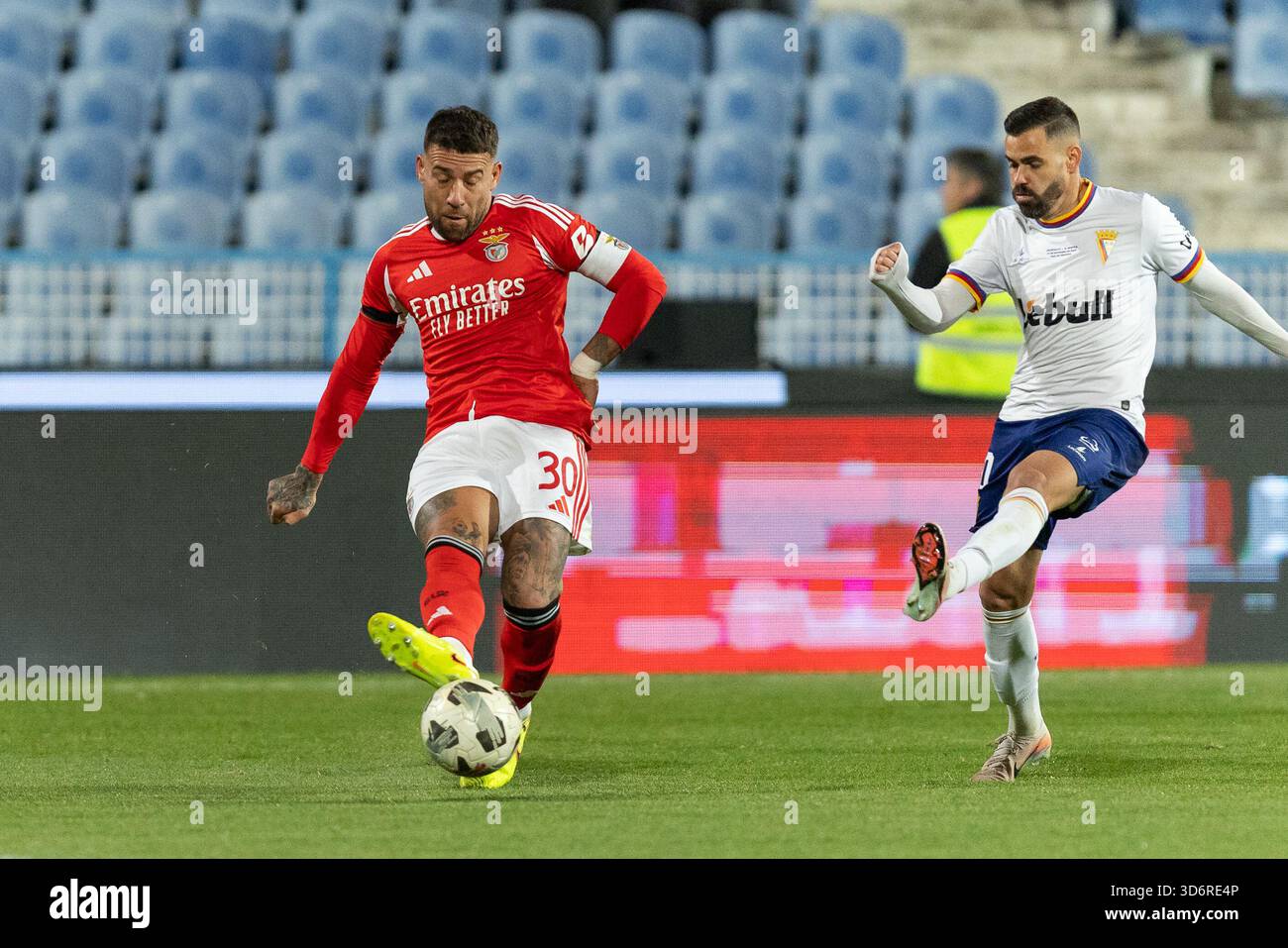 November 21, 2025. Lisbon, Portugal. Benfica defender from Argentina NICOLAS OTAMENDI (30) and ...