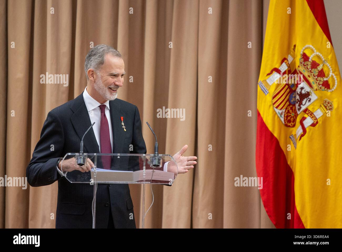 King Felipe VI delivers a speech during the colloquium '50 years later ...