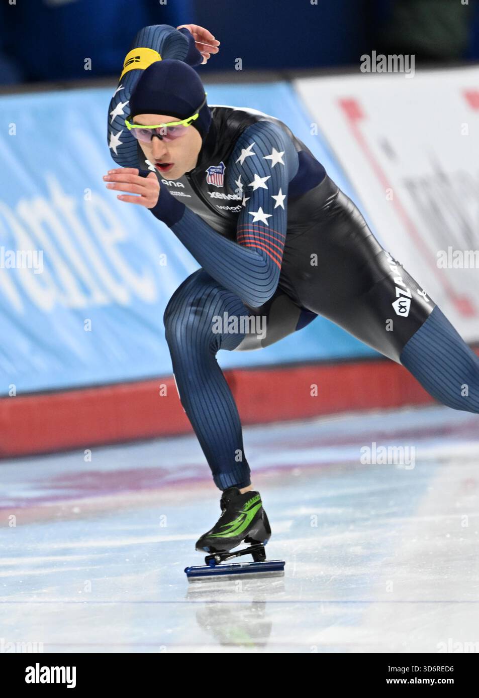 Jordan STOLZ of the United States competes in the Men's 1000m at the ...