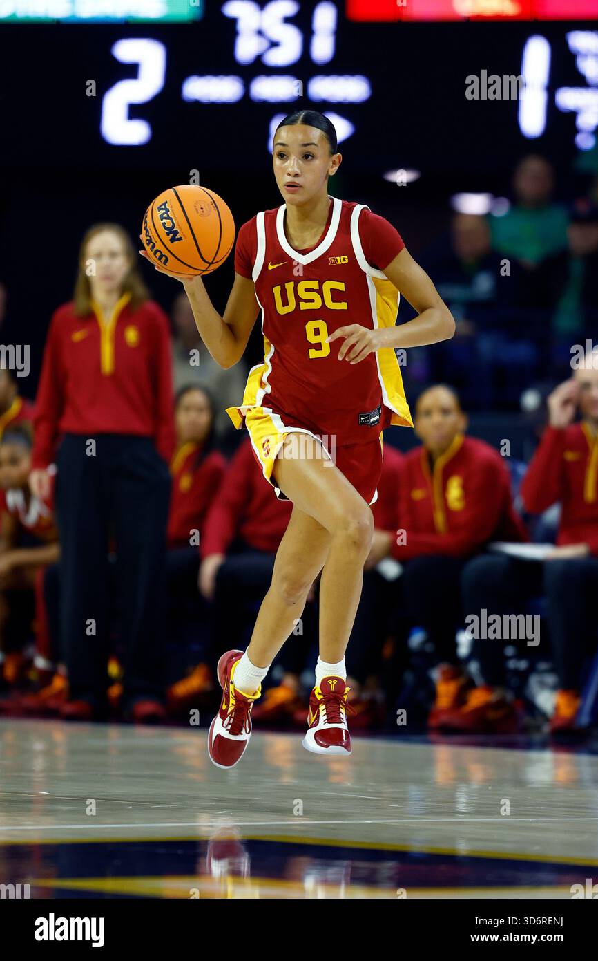 SOUTH BEND, IN - NOVEMBER 21: USC Trojans guard Jazzy Davidson (9 ...