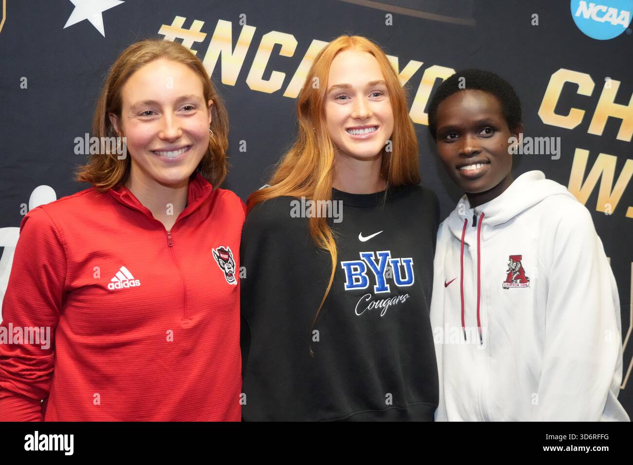 Grace Hartman of NC State (left), Jane Hedengren of BYU (center) and ...