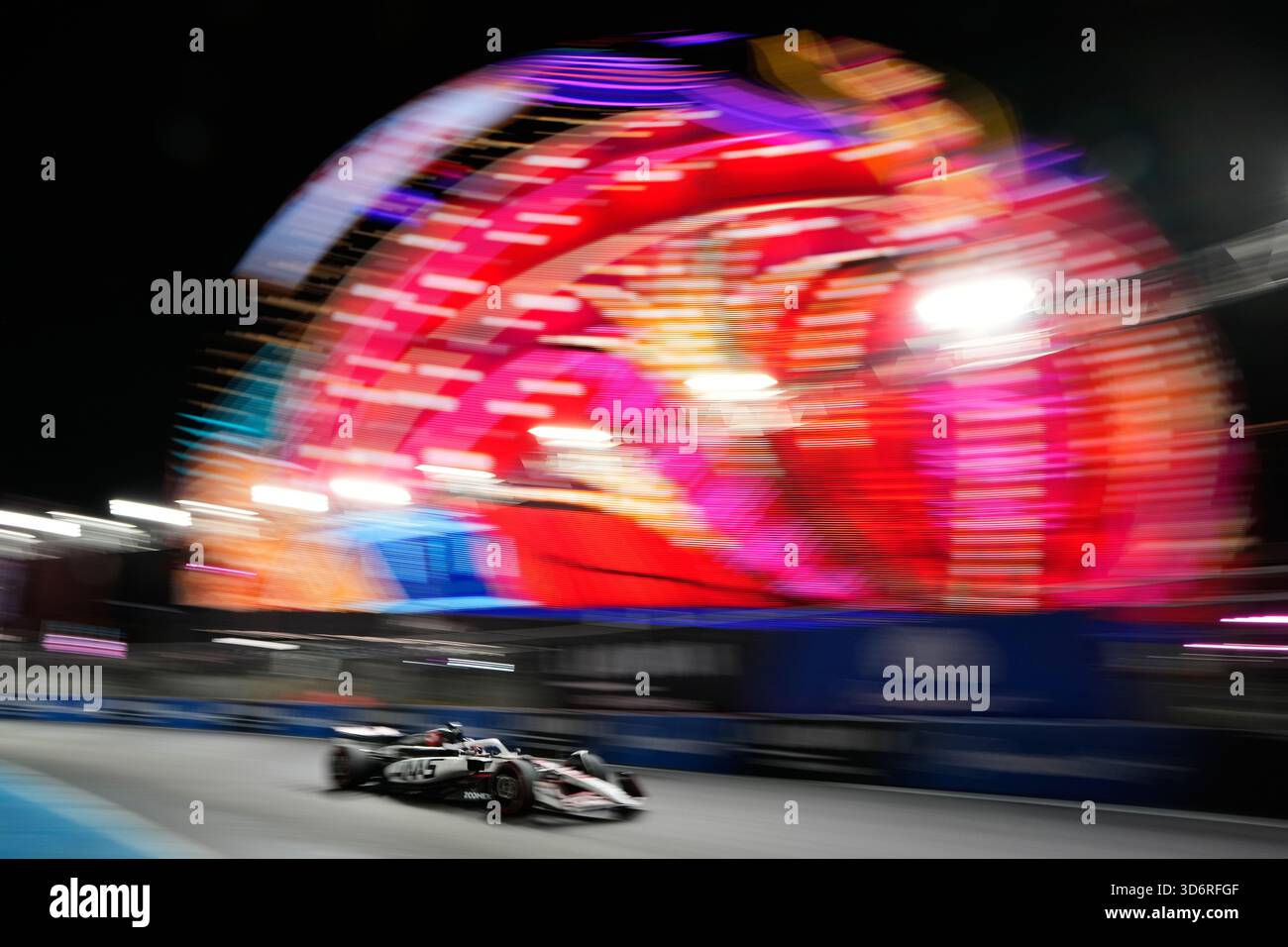 Haas driver Esteban Ocon of France drives during a practice session at ...