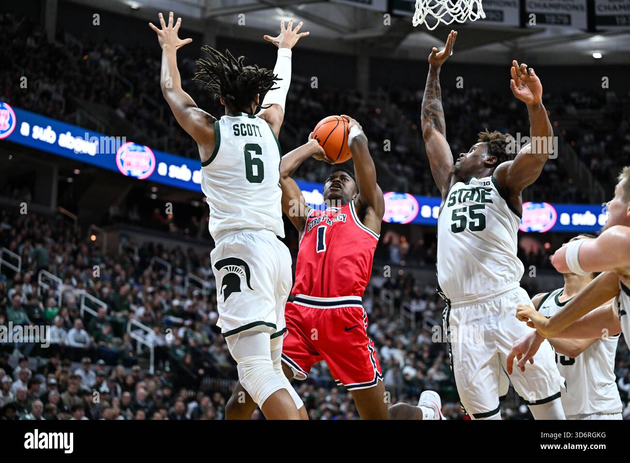 EAST LANSING, MI - NOVEMBER 21: Detroit Mercy Titans guard Tyler Spratt ...