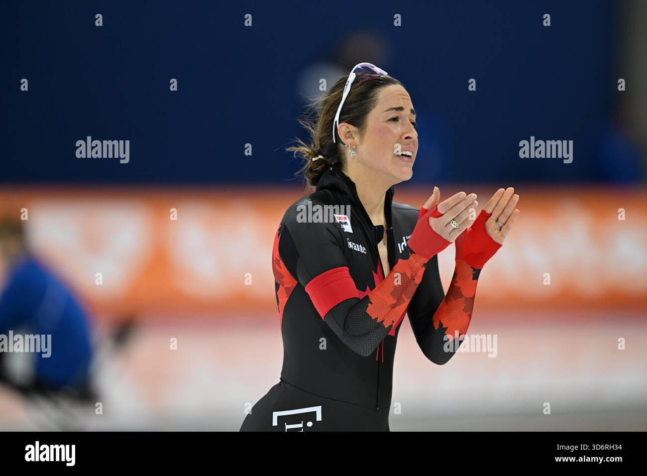 Valerie MALTAIS of Canada reacts after her race of the Women's 3000m at ...