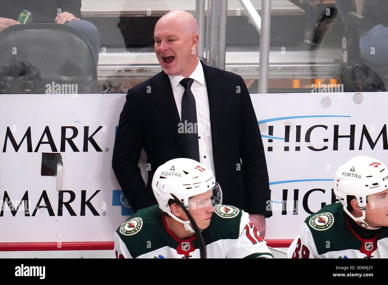 Minnesota Wild head coach John Hynes gives instructions during the ...