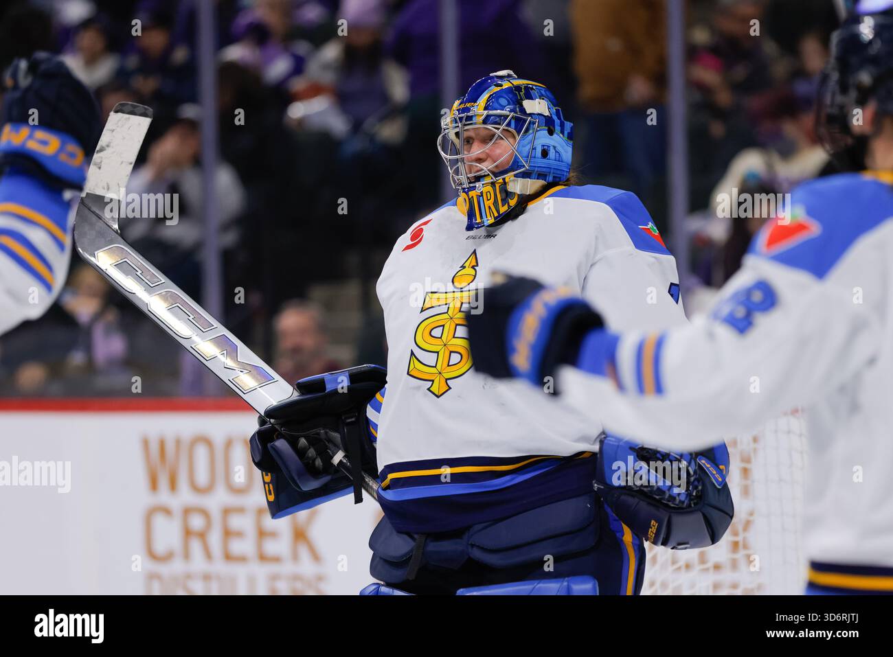 SAINT PAUL, MN - NOVEMBER 21: Toronto Sceptres goaltender Raygan Kirk ...