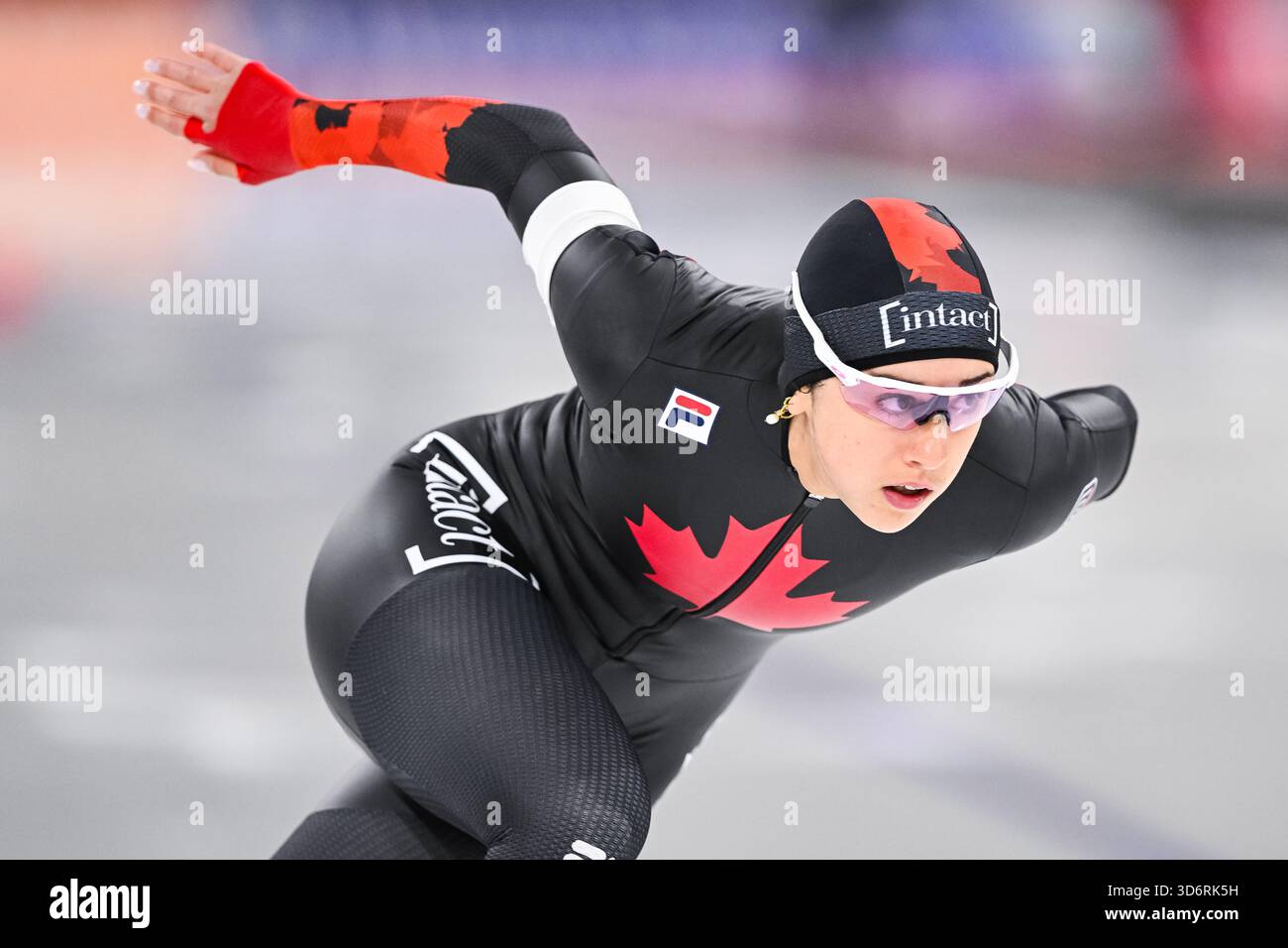 CALGARY, AB - NOVEMBER 21: Beatrice Lamarche (CAN) races during the ...