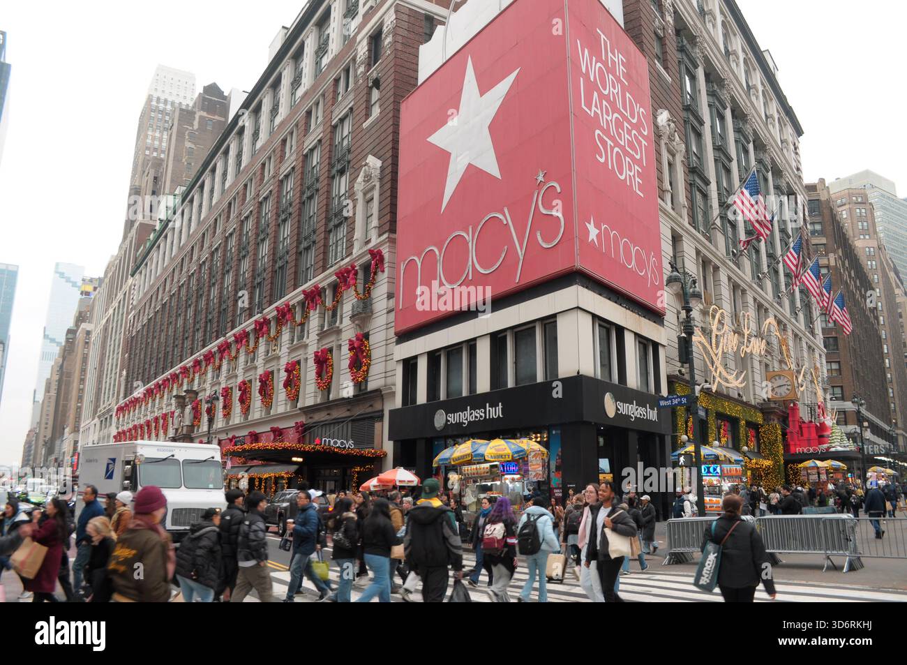 A Macy’s department store is seen decorated in Christmas decorations in ...