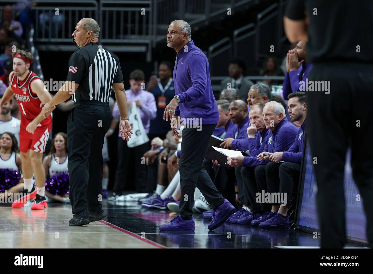 November 21, 2025: Kansas State Wildcats head coach Jerome Tang looks ...