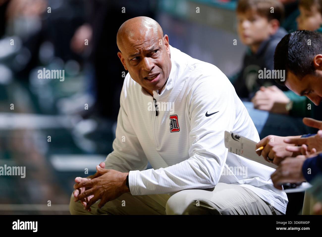 Detroit Mercy coach Mark Montgomery reacts during an NCAA college ...