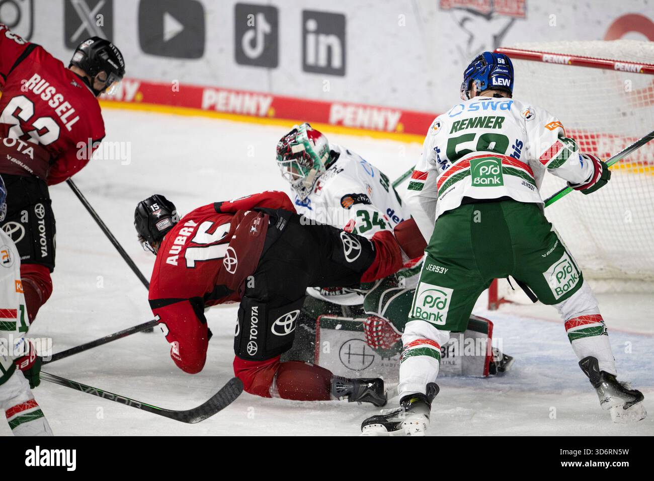 Louis- Marc Aubry (Cologne Sharks, Forward, #15); Michael Garteig ...