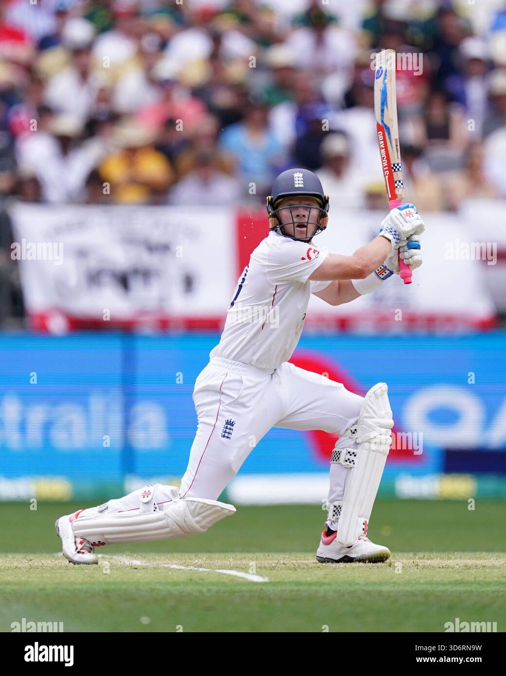 England’s Ollie Pope bats on day two of the first test of the NRMA ...